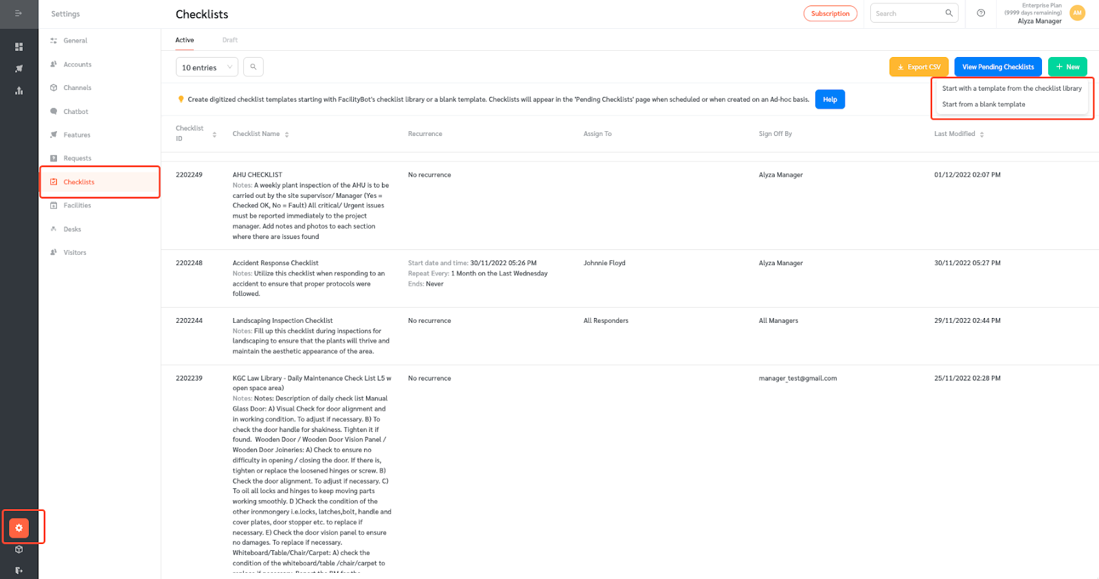 Updating Meter Readings Whilst Completing a Checklist - FacilityBot ...