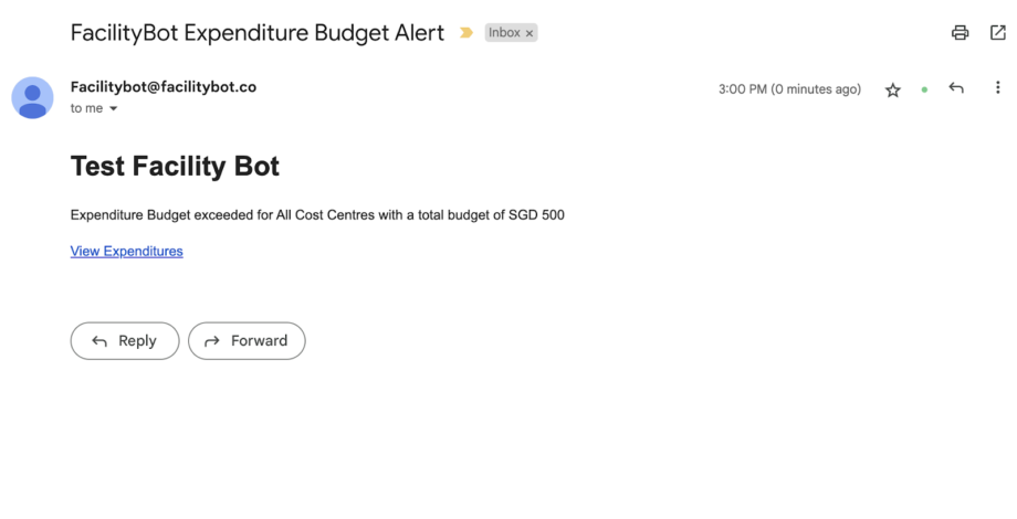 Automatically Send Emails when an Expenditure Budget is Exceeded - FacilityBot - Facilities ...