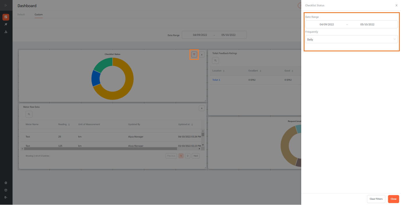 Custom Dashboard - FacilityBot - Facilities Management Software