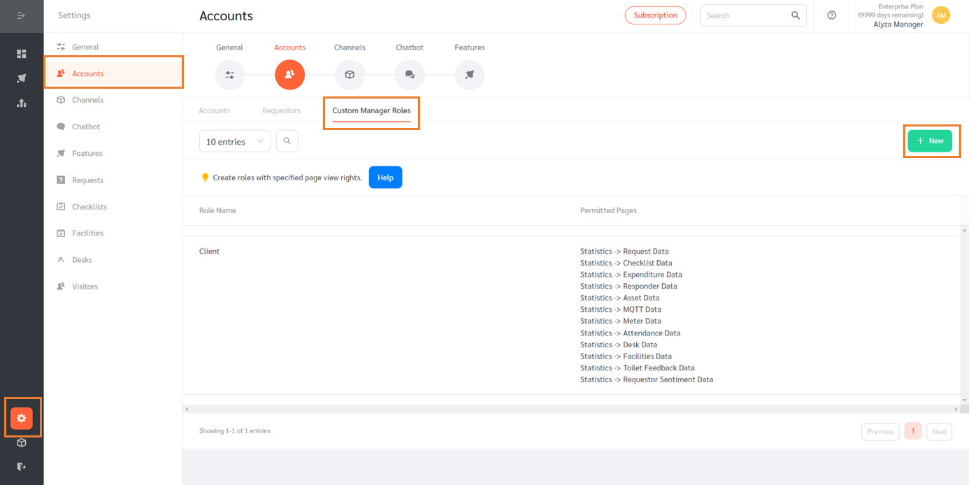 Custom Manager Roles - FacilityBot - Facilities Management Software