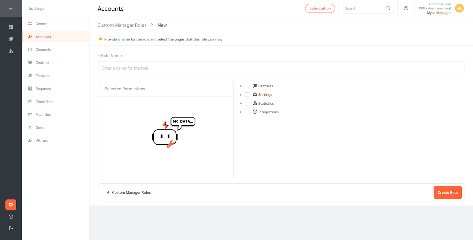 Custom Manager Roles - FacilityBot - Facilities Management Software