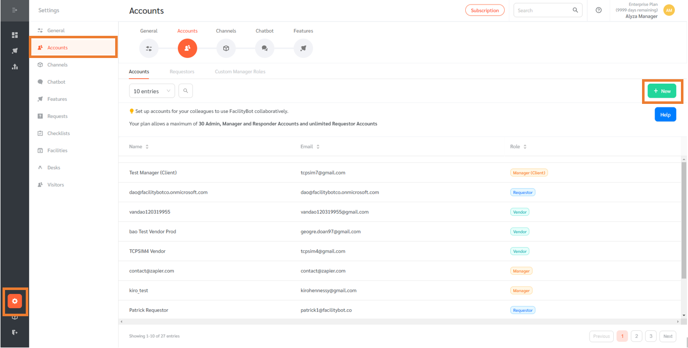 Custom Manager Roles - FacilityBot - Facilities Management Software