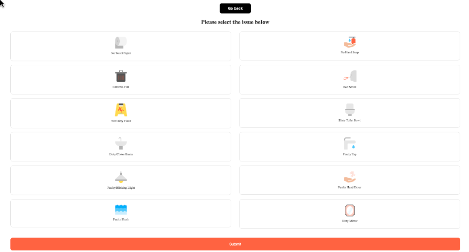 Toilet Feedback Form - FacilityBot - Facilities Management Software