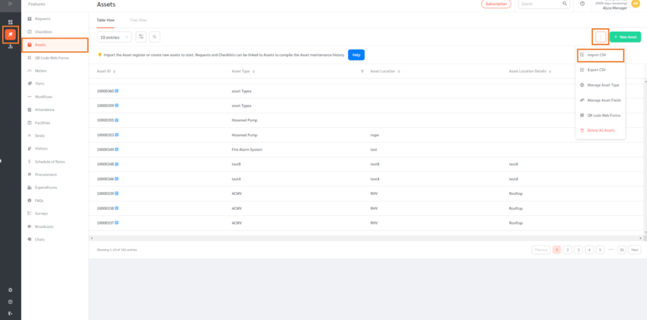 Importing Assets from CSV / Excel - FacilityBot - Facilities Management Software