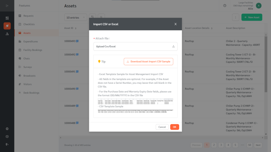 Importing Assets from CSV / Excel - FacilityBot - Facilities Management ...