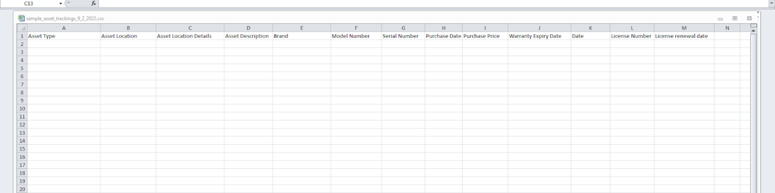 Importing Assets from CSV / Excel - FacilityBot - Facilities Management ...