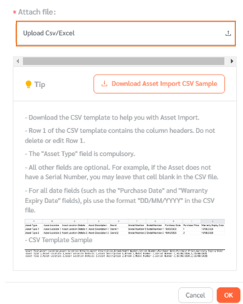 Importing Assets from CSV / Excel - FacilityBot - Facilities Management Software