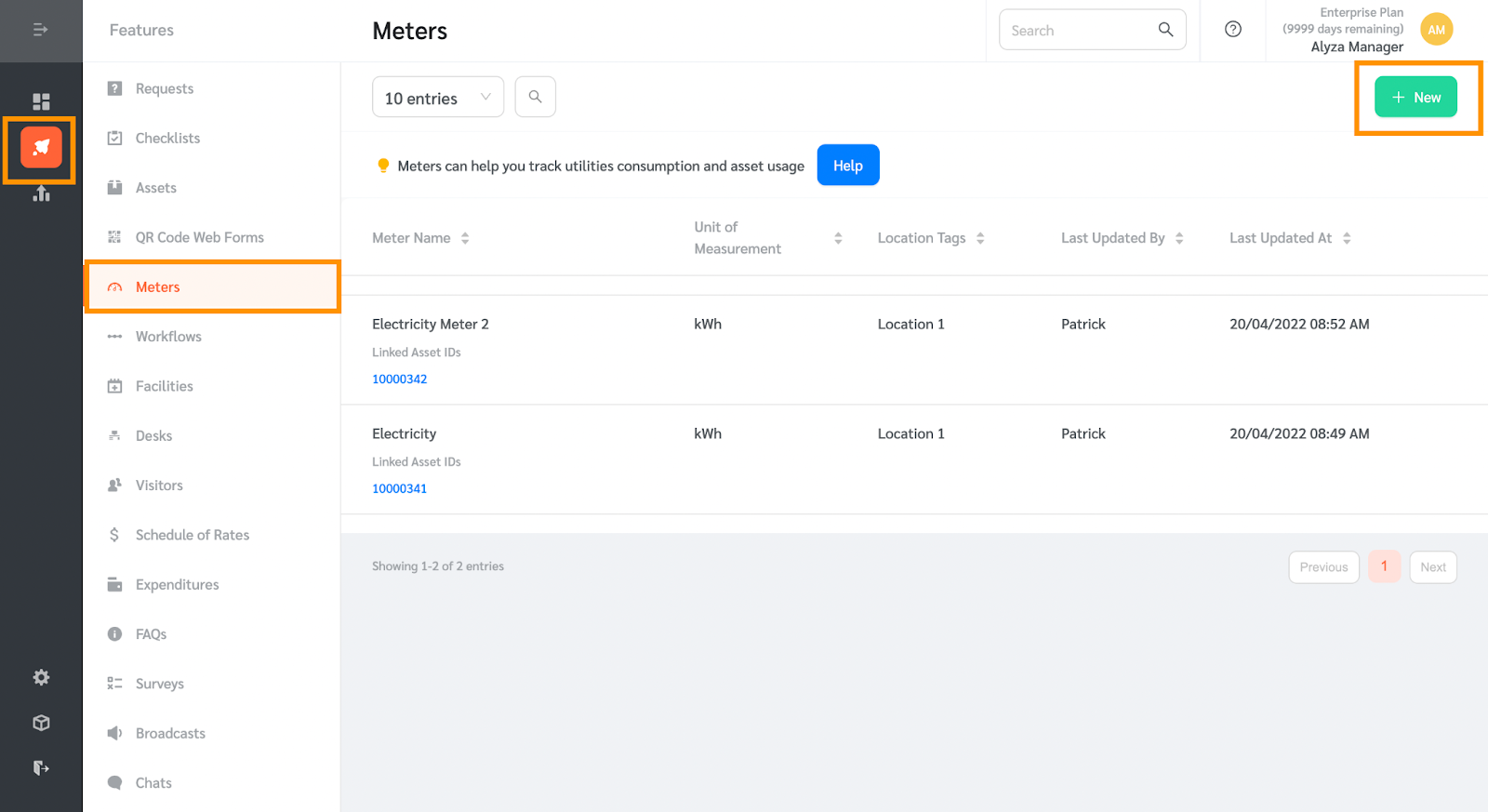 Meters QR Code - FacilityBot - Facilities Management Software