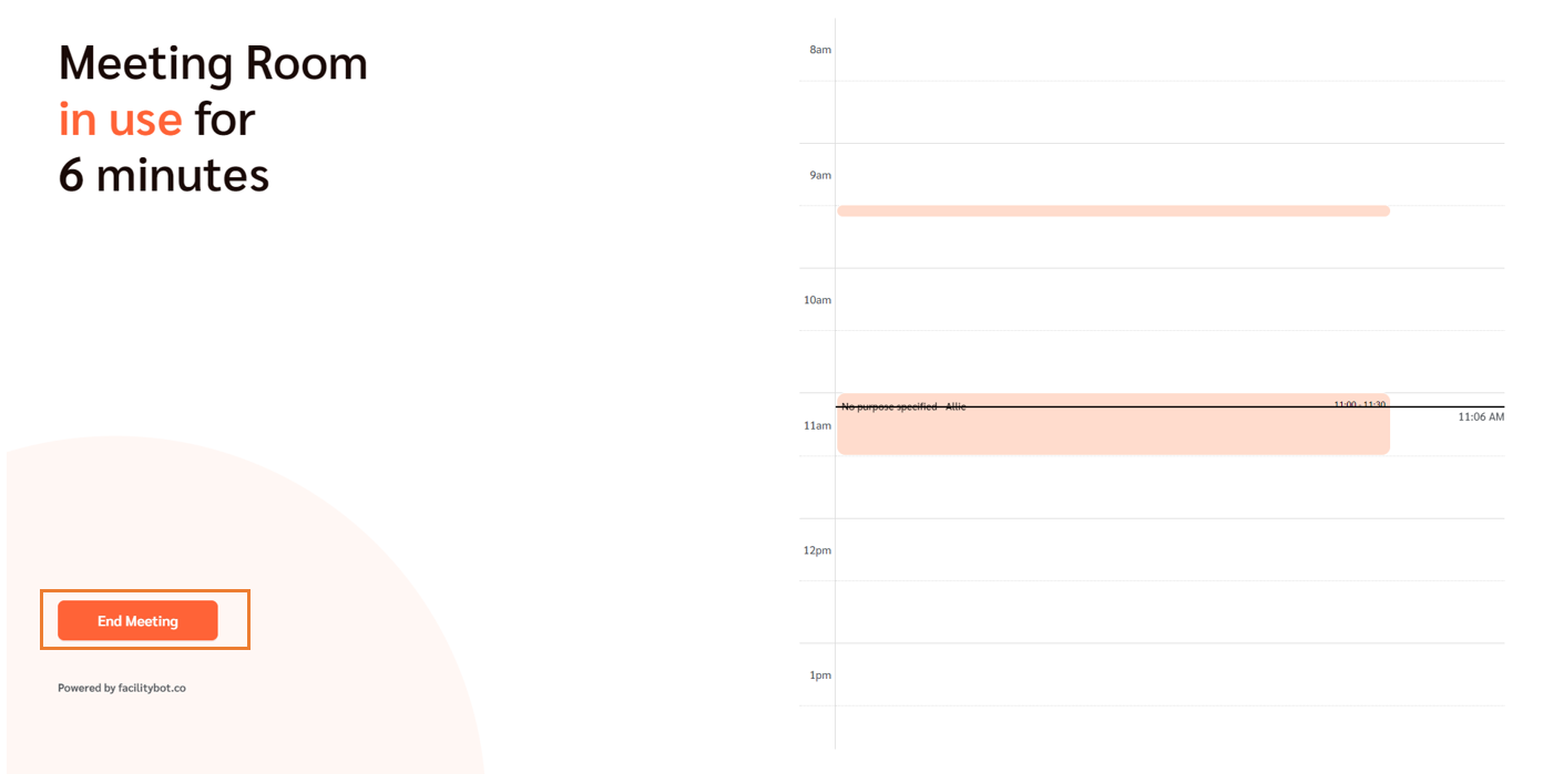 Room Booking Tablet Display - FacilityBot - Facilities Management Software