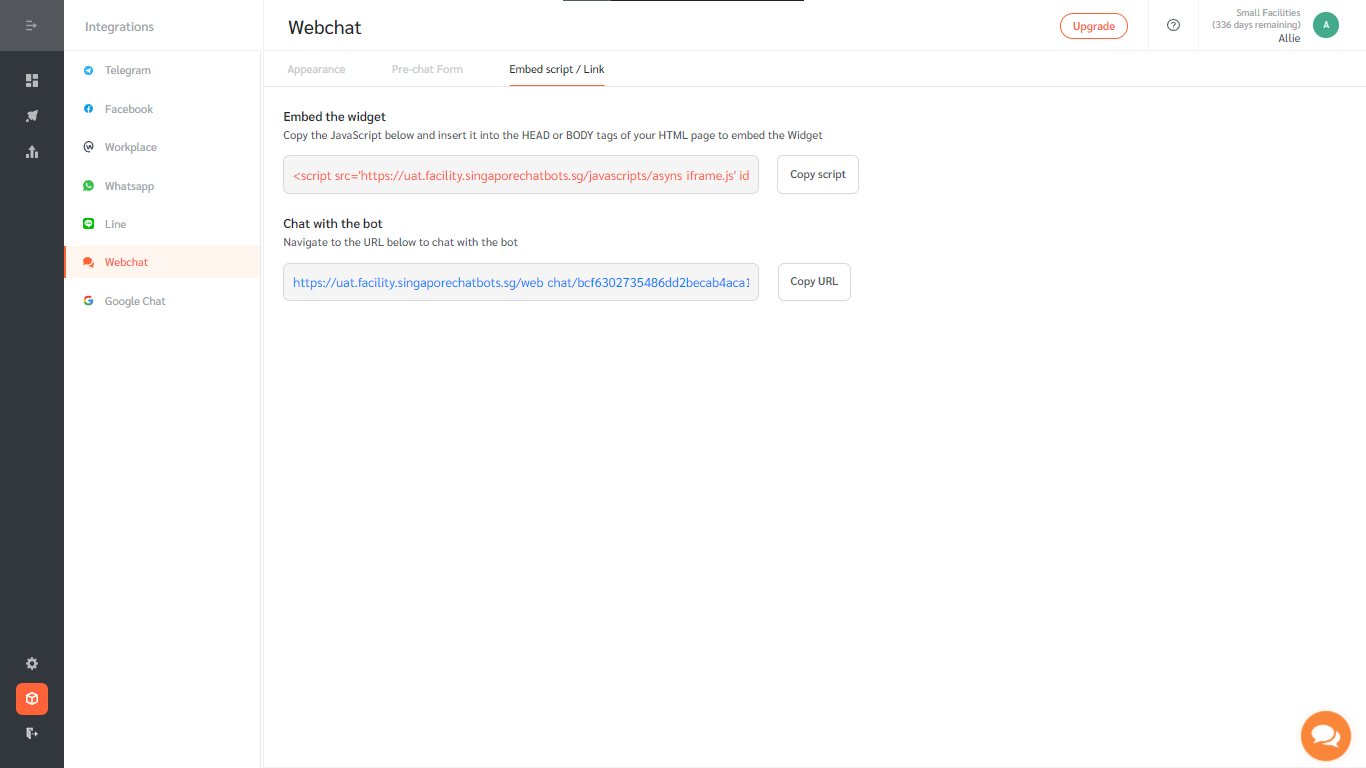 Setting Up Messaging Channels - FacilityBot - Facilities Management ...