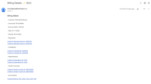 Billing Feature - FacilityBot - Facilities Management Software