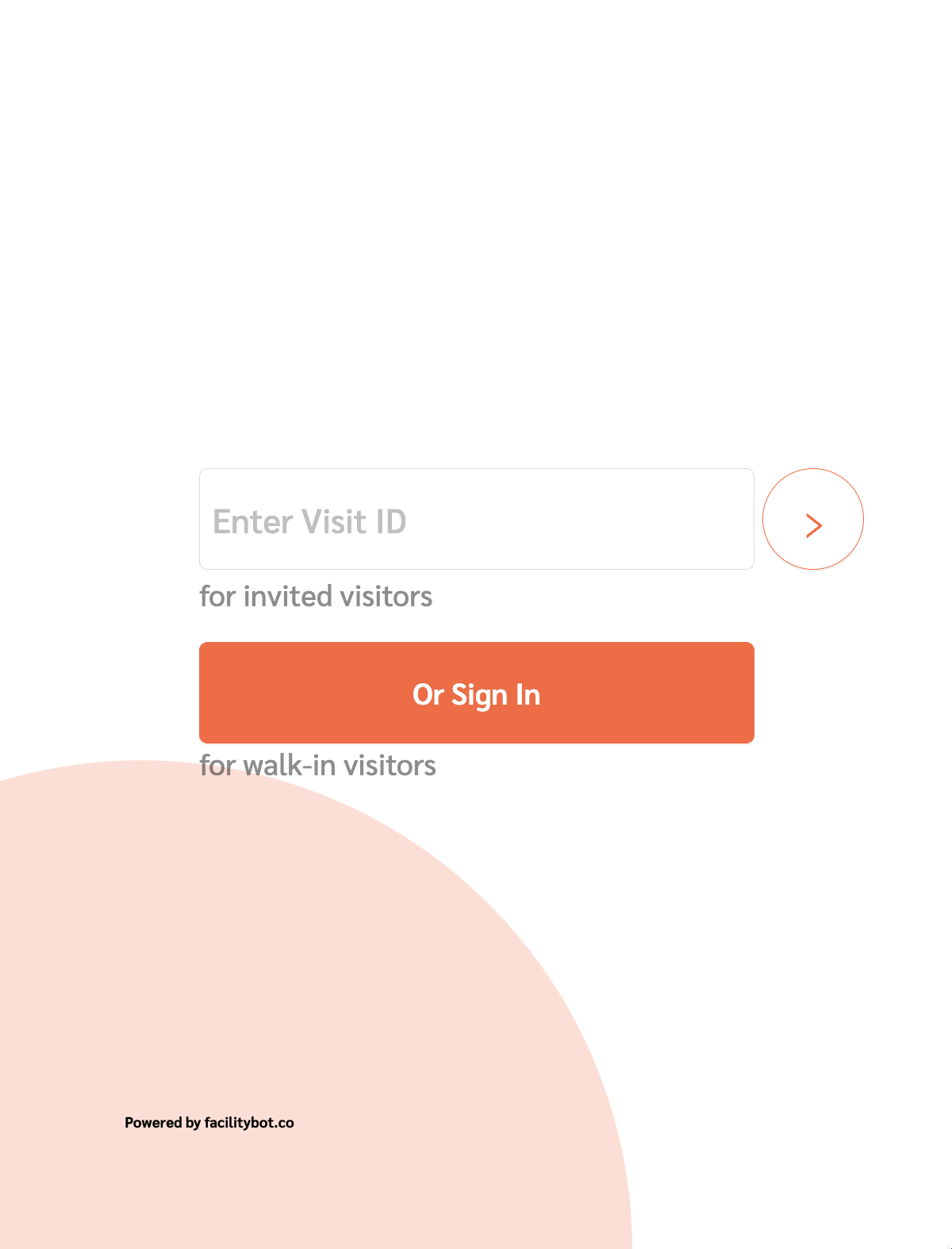 Visitor Tablet Display - FacilityBot - Facilities Management Software