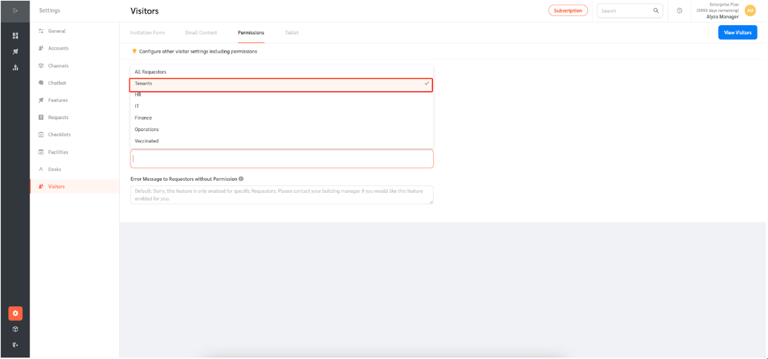 Configuring Permissions To Allow Requestors to Invite Visitors ...