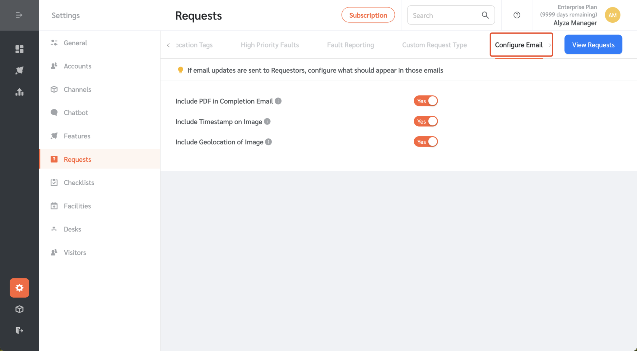 Requests - FacilityBot - Facilities Management Software