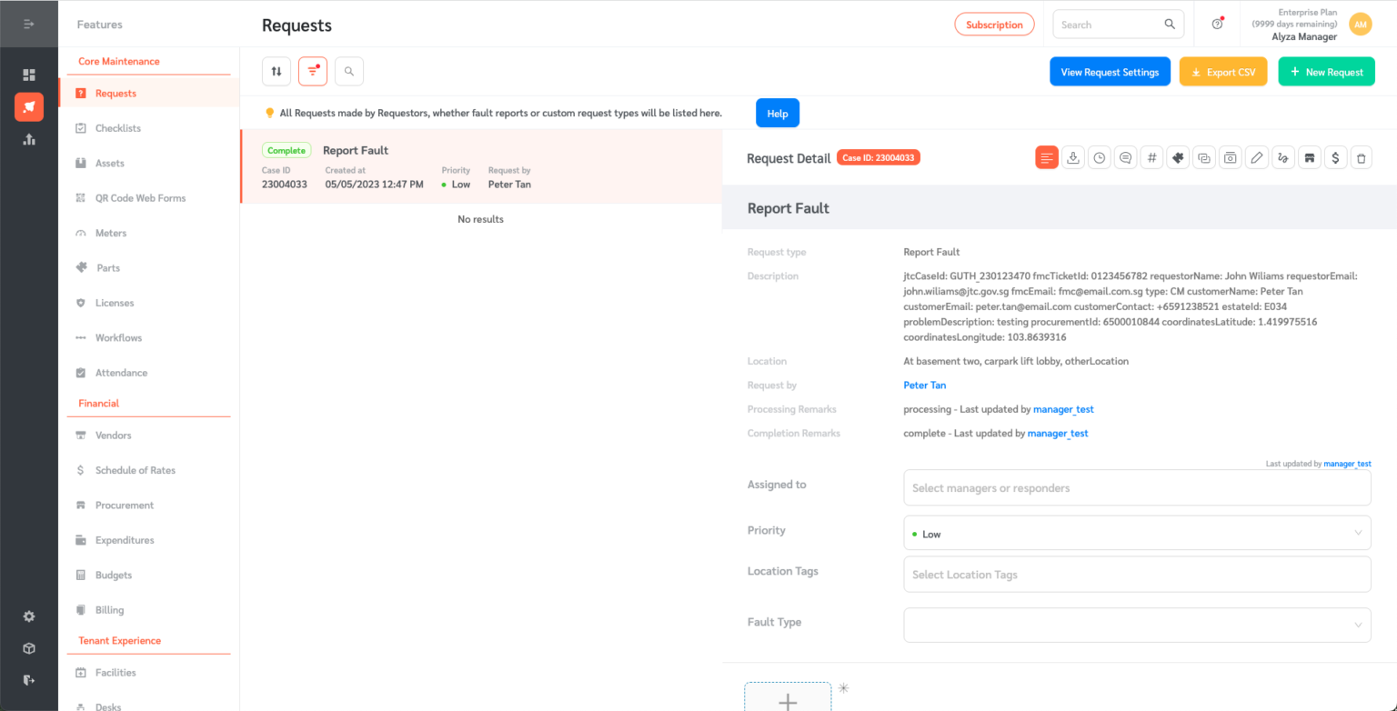 Requestor Statistics - FacilityBot - Facilities Management Software