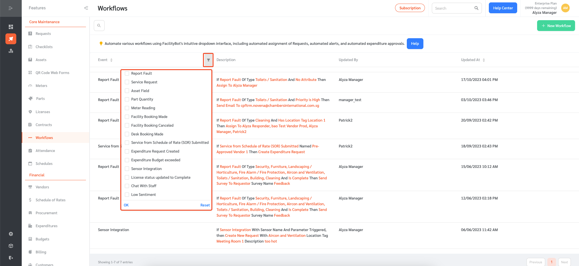 Configuring New & Existing Workflows - FacilityBot - Facilities ...