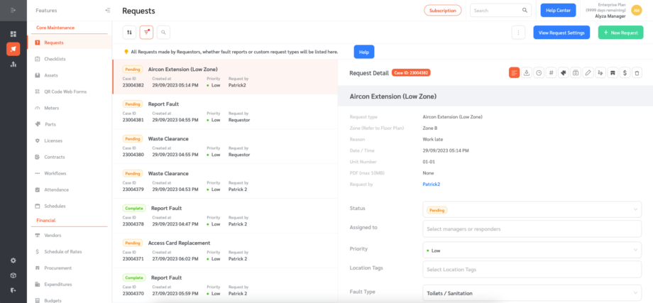 Request Statistics - FacilityBot - Facilities Management Software