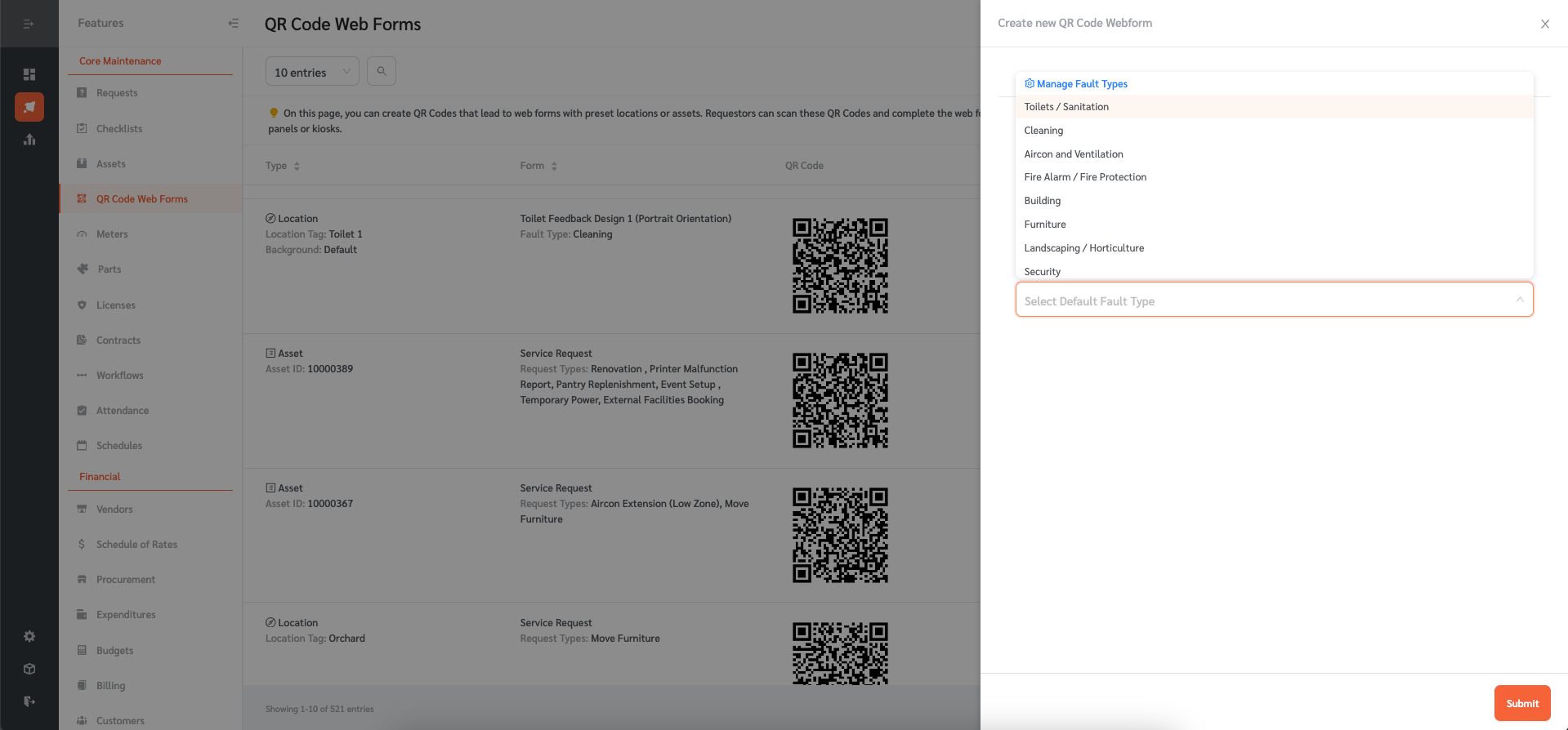 QR Code Web Forms - FacilityBot - Facilities Management Software