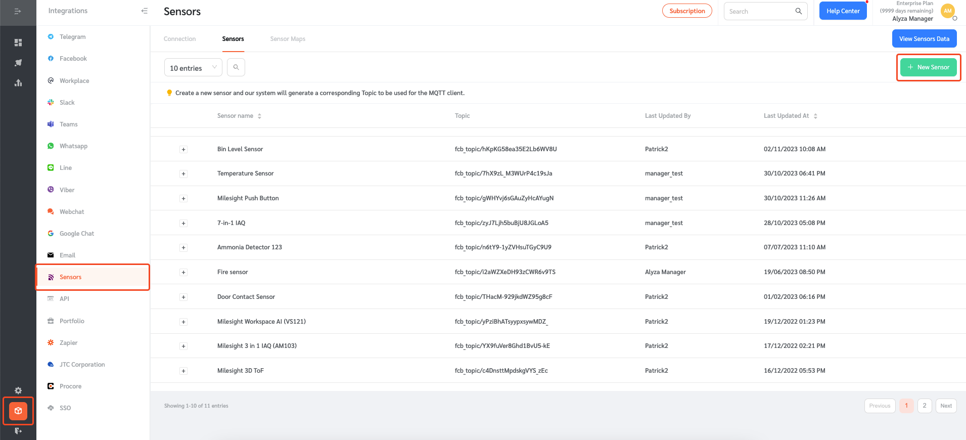 Sensors - FacilityBot - Facilities Management Software