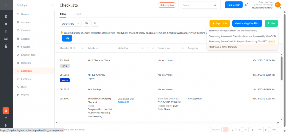[Checklists] Allow auto creation of Corrective Requests based on ...