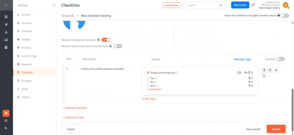 [Checklists] Allow auto creation of Corrective Requests based on ...